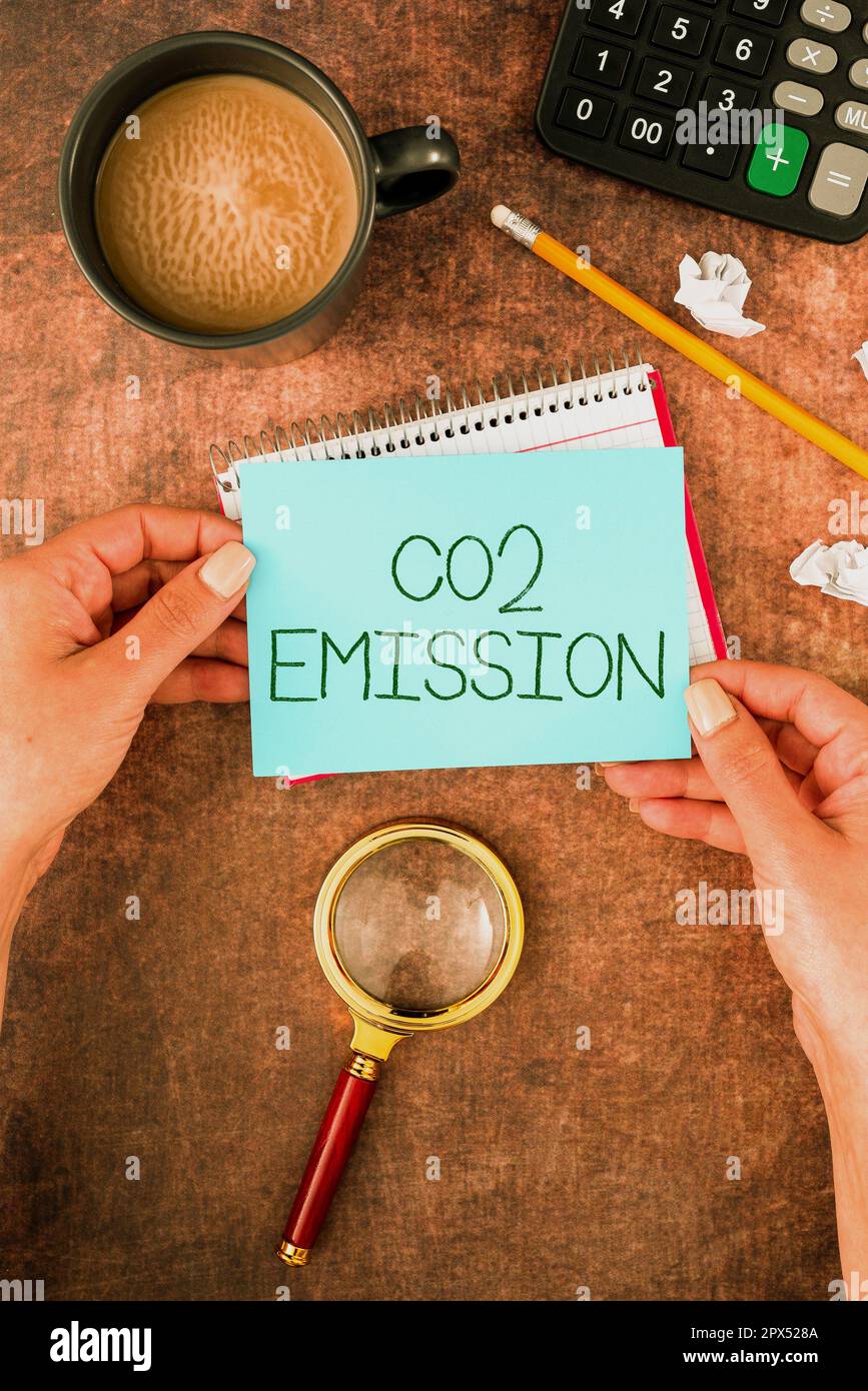 Inspiration showing sign Co2 Emission, Business showcase Releasing of ...