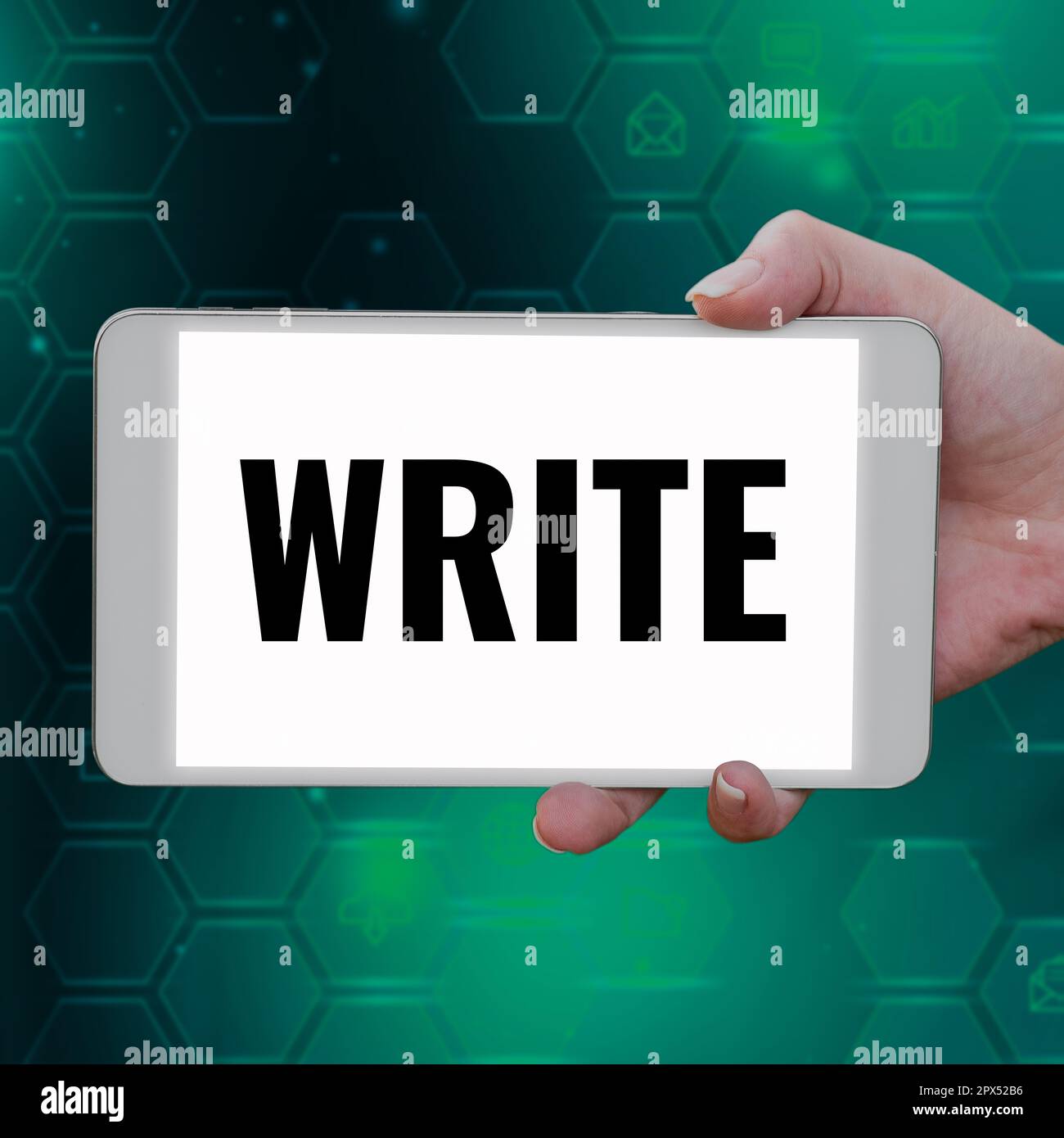 Hand writing sign Write, Word for mark letters words or symbols on ...