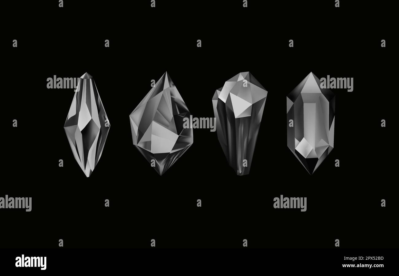 Glass shiny crystals with different shades reflecting light.A ...