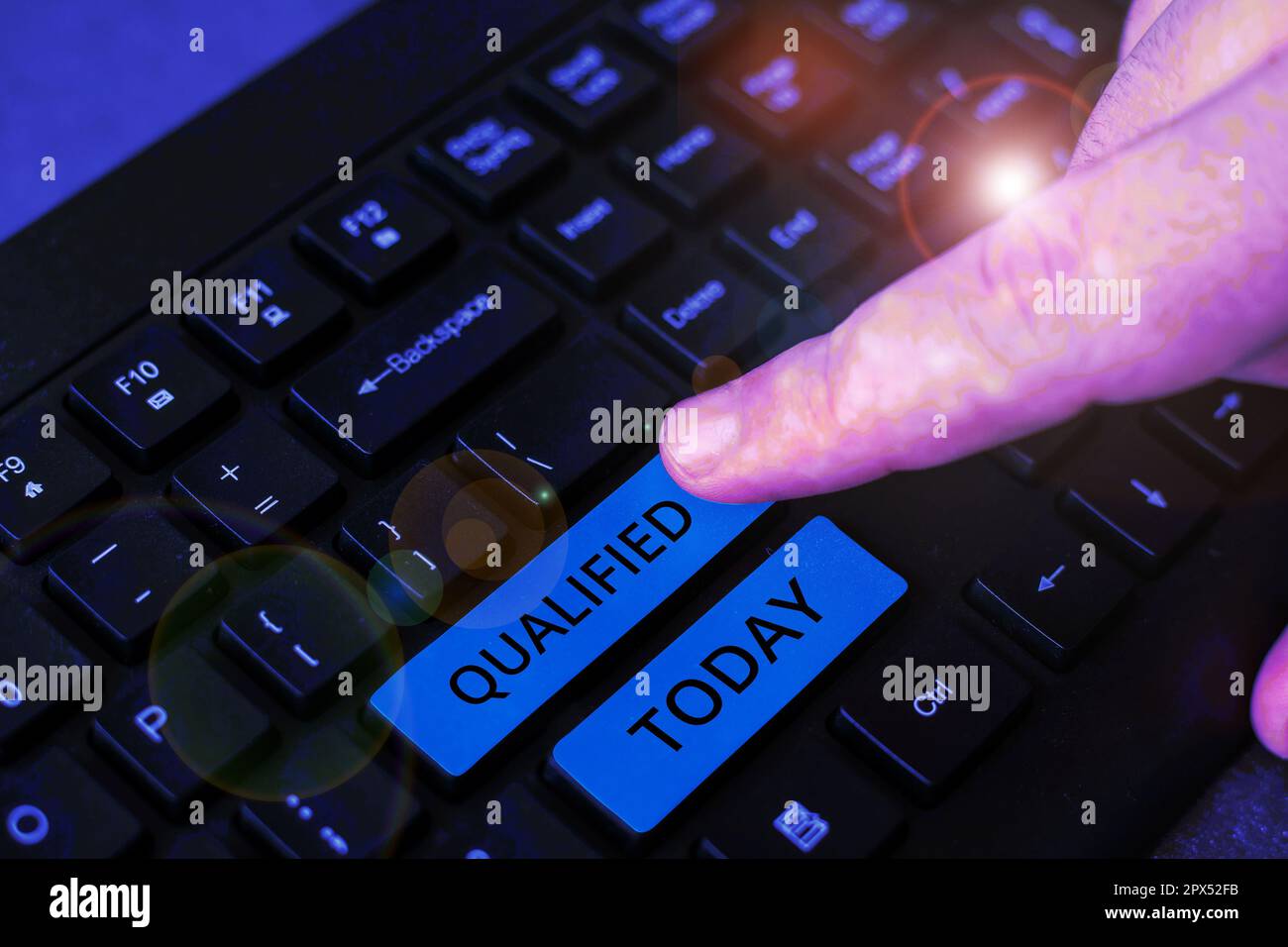 Text sign showing Qualified, Concept meaning Officially trained to ...