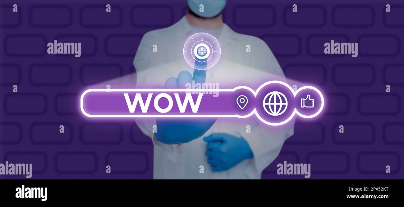 Writing displaying text Wow, Business concept Expressing astonishment ...