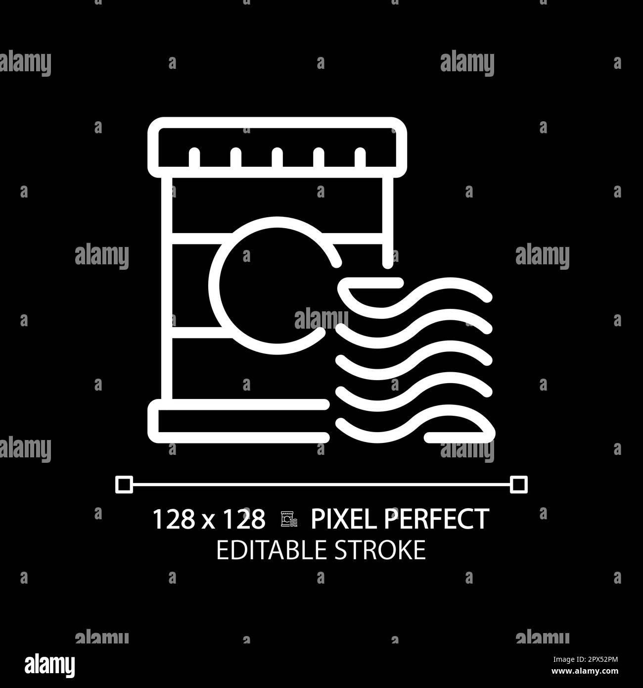 Chips pixel perfect white linear icon for dark theme Stock Vector Image ...