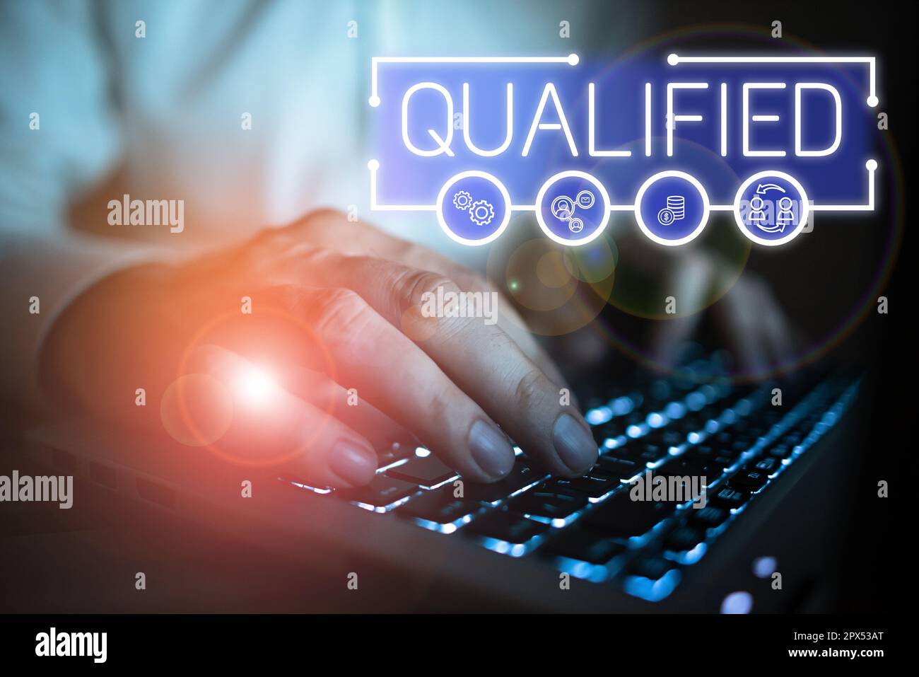 Writing displaying text Qualified, Internet Concept Officially trained ...