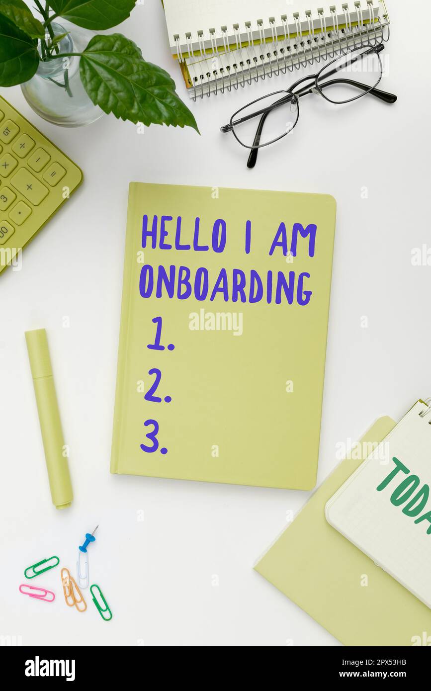 Text caption presenting Hello I Am Onboarding, Business idea Action ... Text caption presenting Hello I Am Onboarding, Business idea Action ...