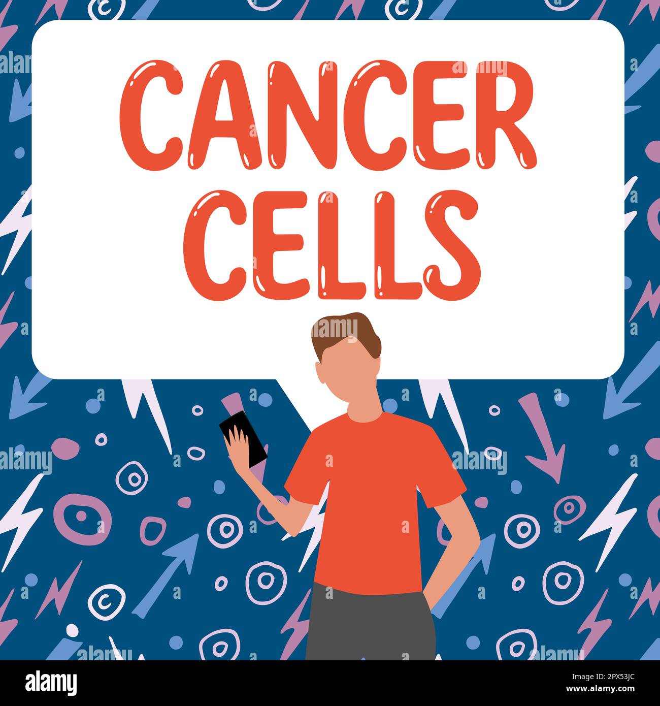 Sign displaying Cancer Cells, Word Written on forming solid tumors or ...