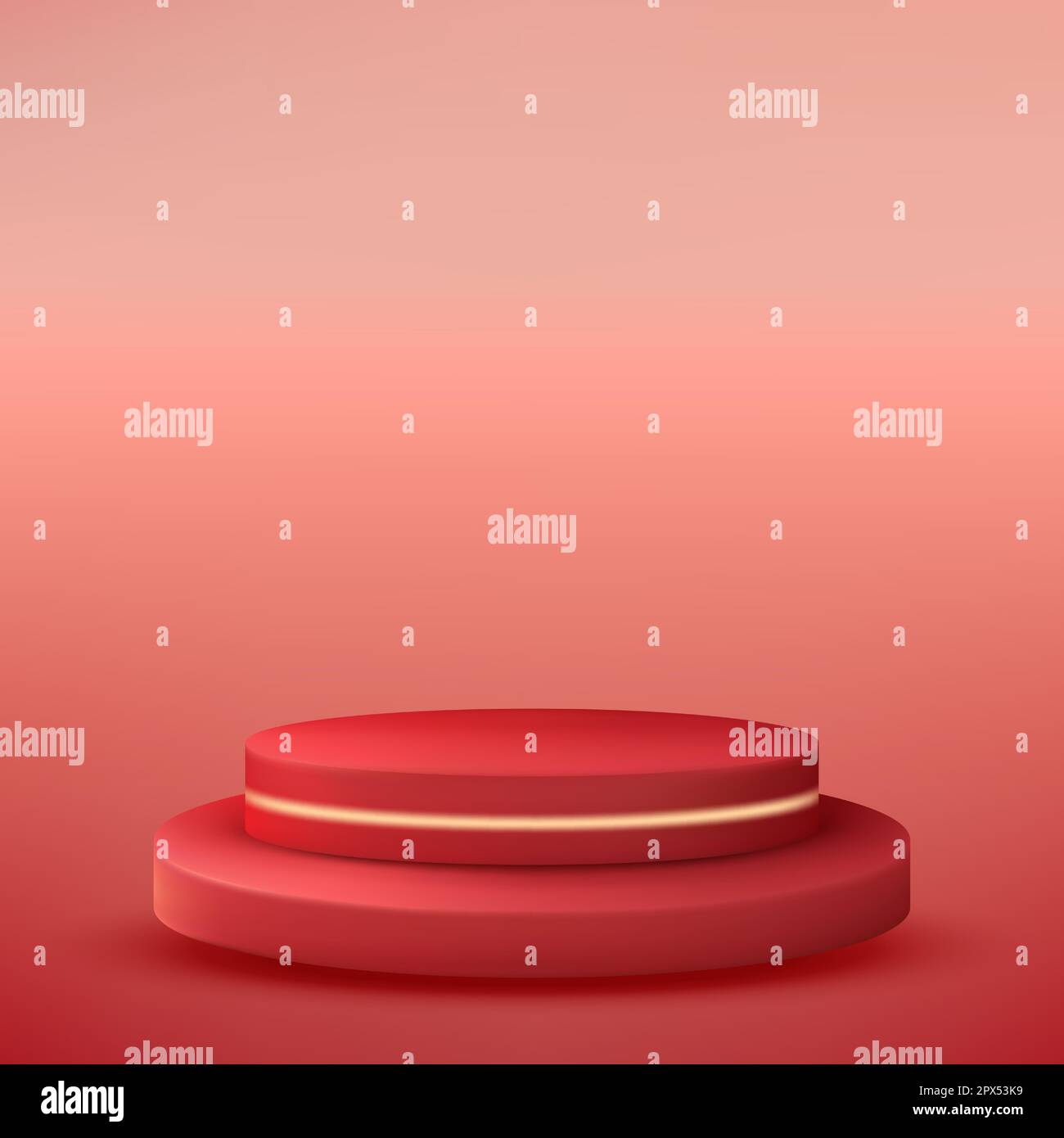Vector cylindrical round podium, red pedestal. Stage background Stock ...