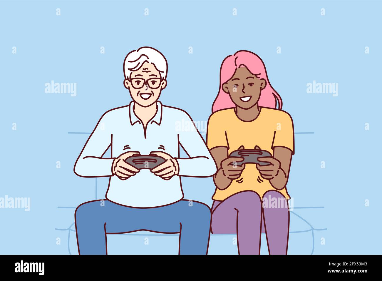 Diverse couple video game Stock Vector Images - Alamy