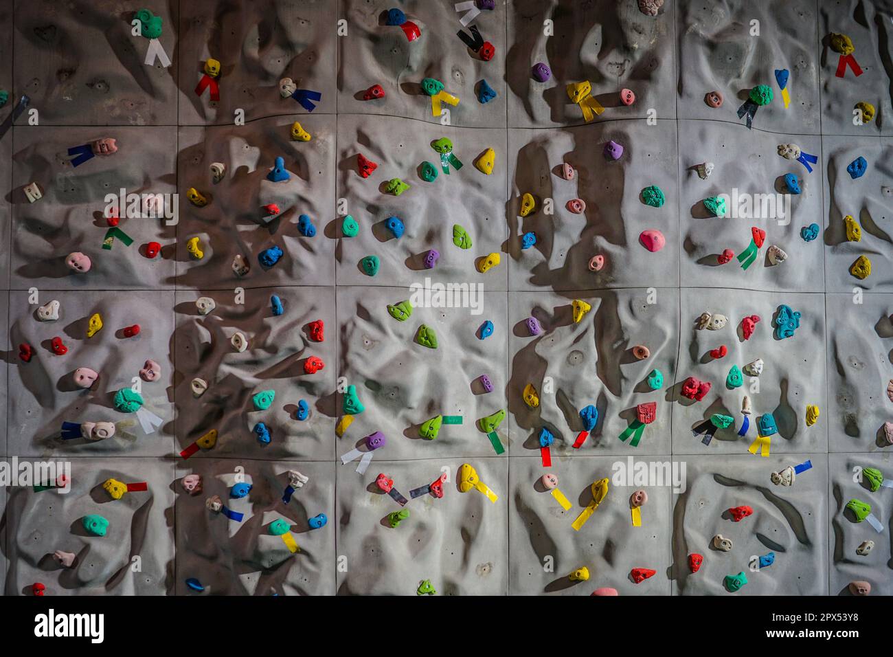 Bouldering wall (climbing wall). Shooting Location: Shibuya -ku, Tokyo ...