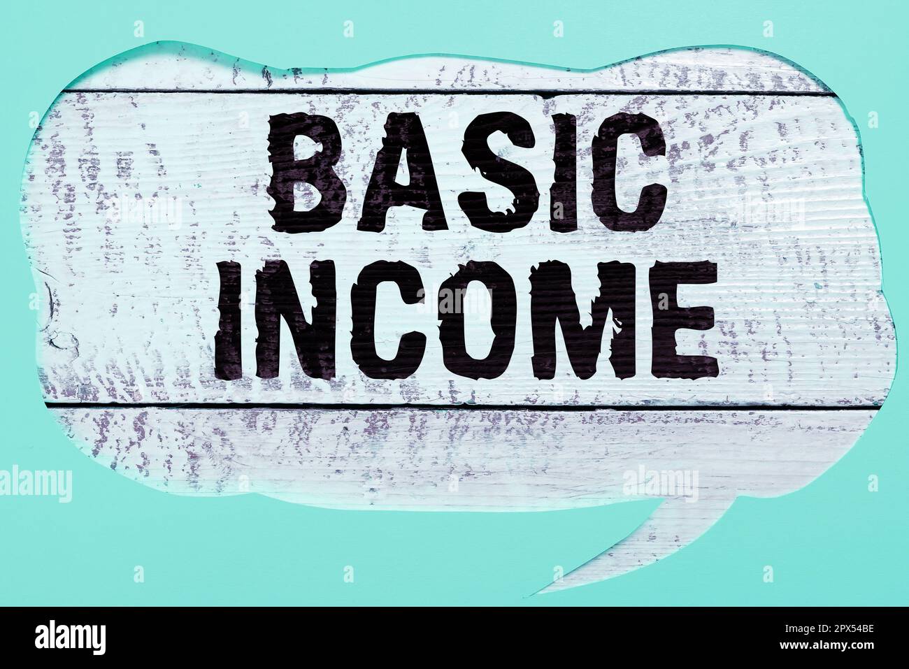 Sign displaying Basic Income, Business overview periodic cash payment ...