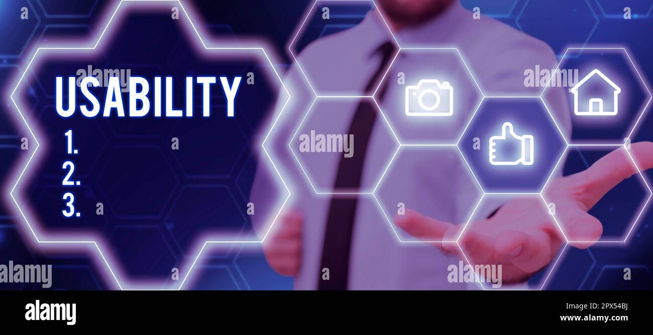 Sign displaying Usability, Concept meaning A word assosiated with how ...