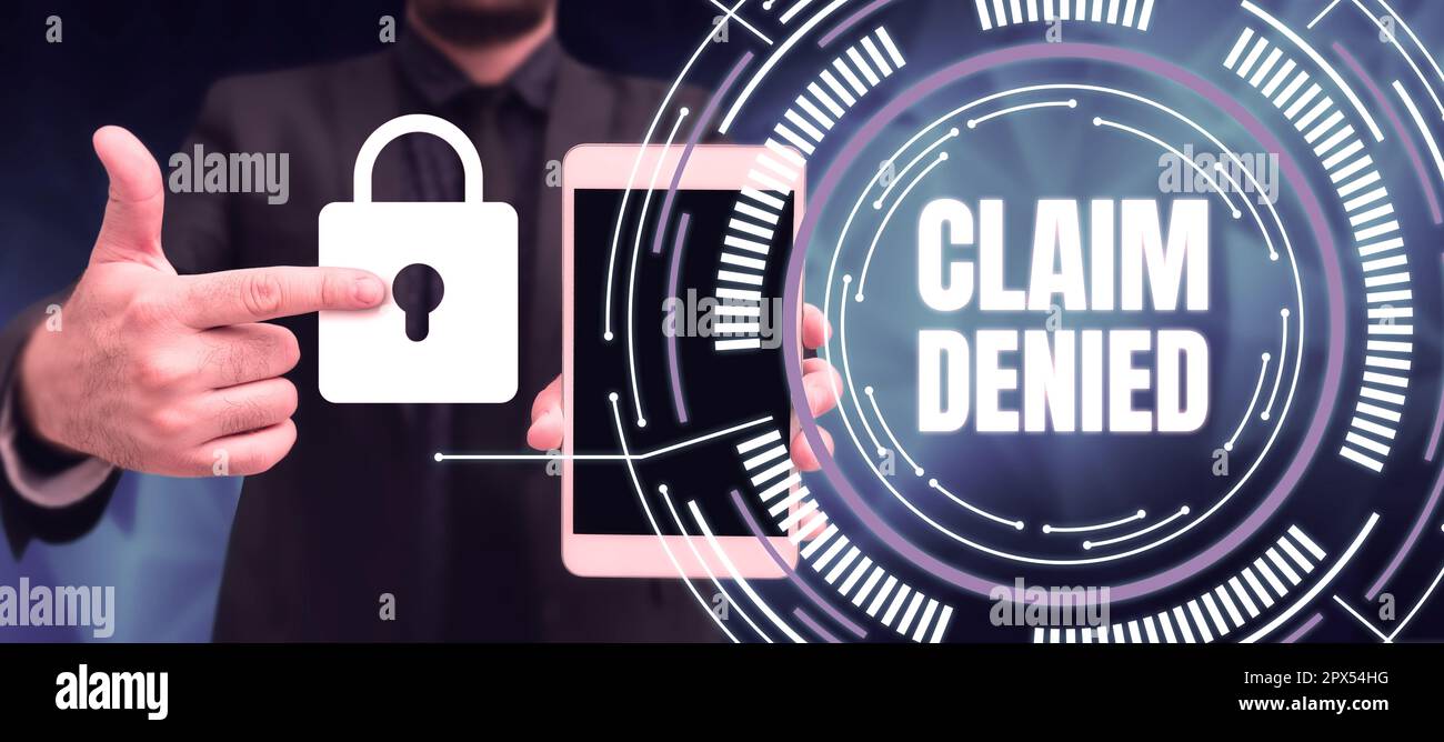 Conceptual caption Claim Denied, Word for Requested reimbursement ...