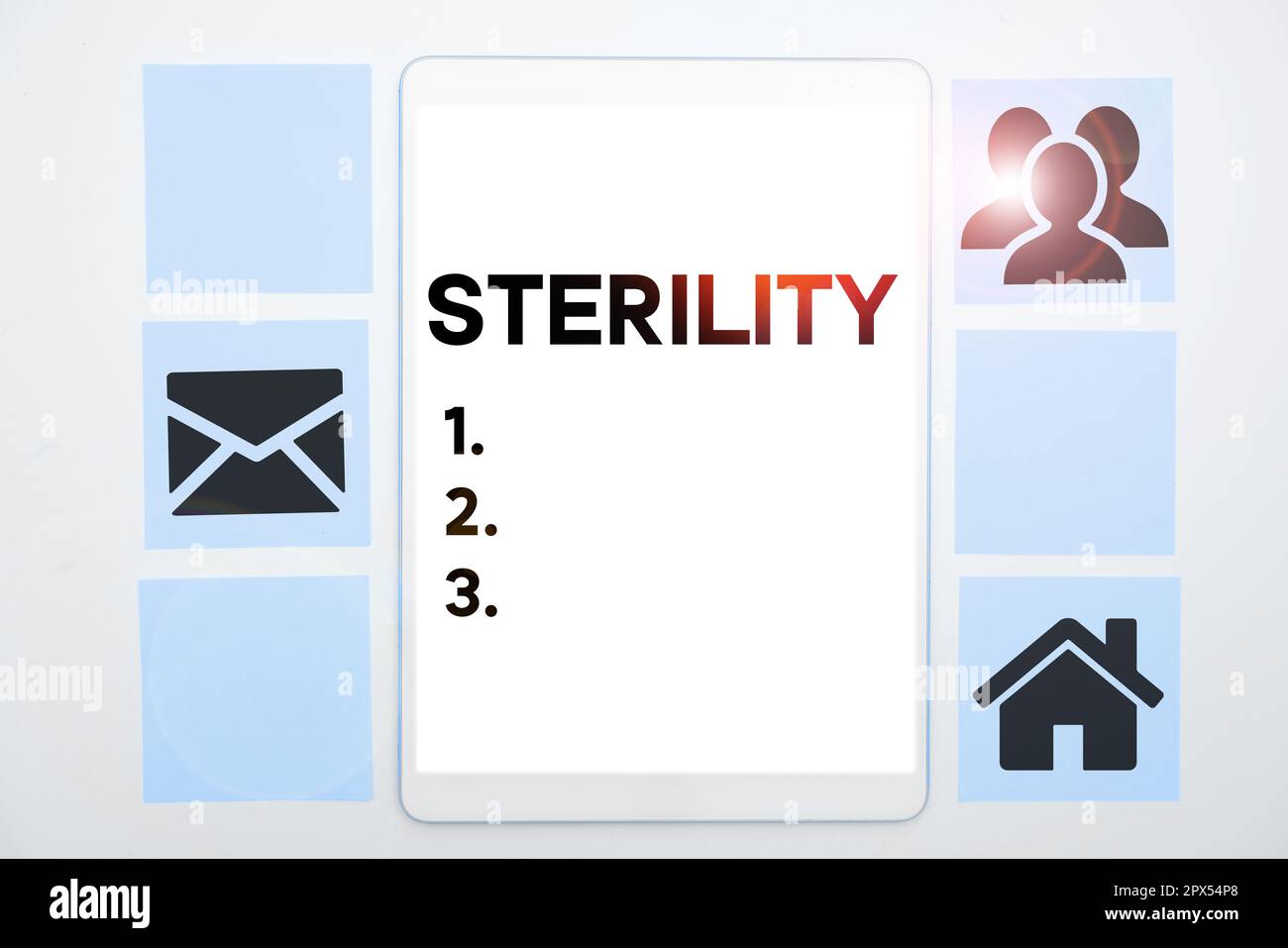 Text showing inspiration Sterility, Concept meaning a condition of ...