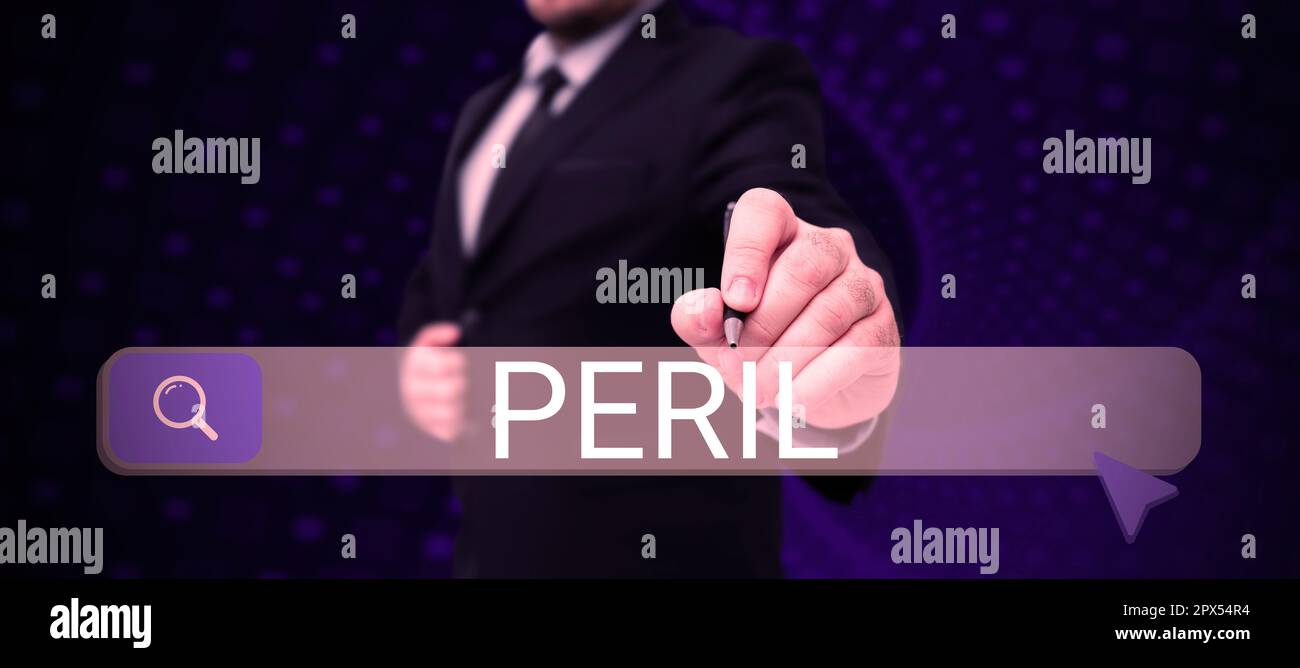 Inspiration showing sign Peril, Concept meaning indicates something ...