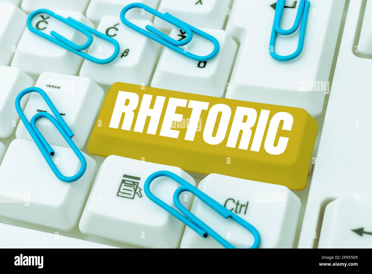 Text sign showing Rhetoric, Word for study of writing or speaking as ...