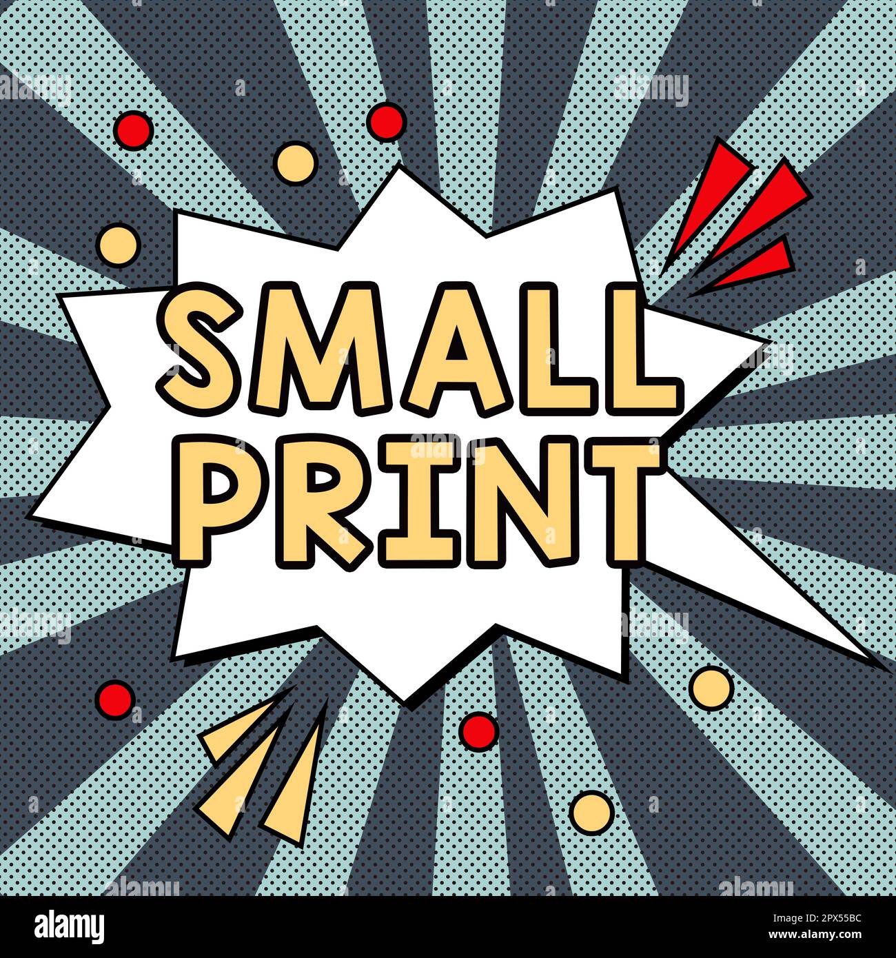 Text caption presenting Small Print, Word for document that contains ...