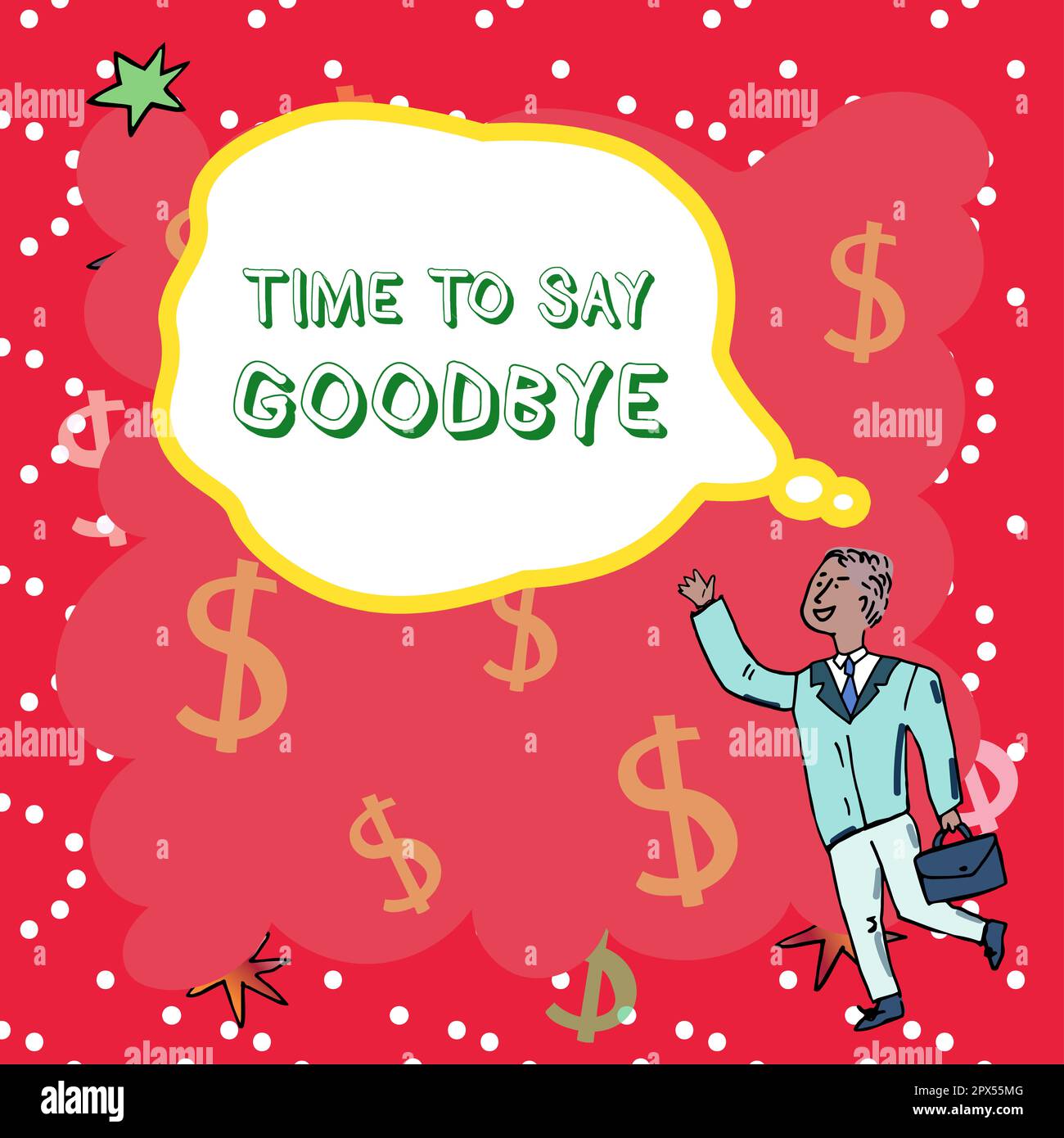 Text caption presenting Time To Say Goodbye, Concept meaning Bidding ...