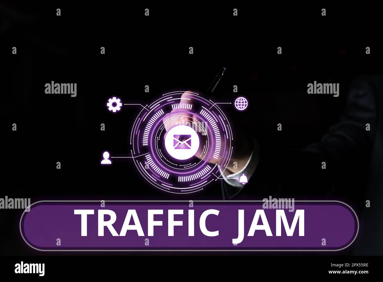 Conceptual caption Traffic Jam, Word for a large number of vehicles ...