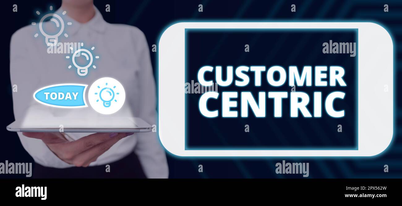Inspiration showing sign Customer Centric, Concept meaning process of ...