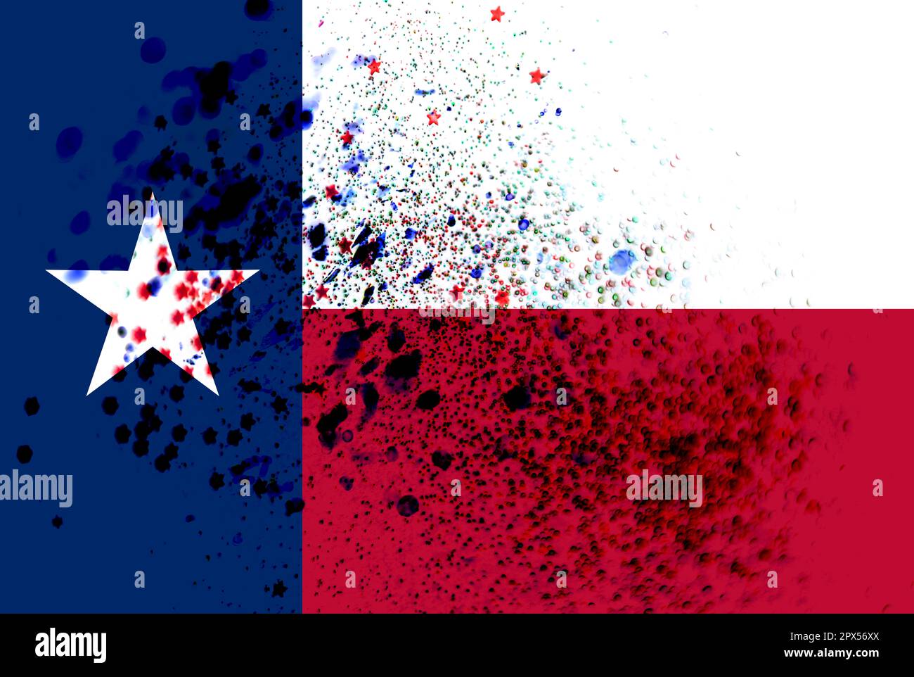 The flag of the USA state of TEXAS with splatter paint look Stock Photo ...
