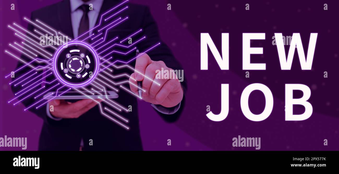 Conceptual caption New Job, Business approach signing contract Finding ...