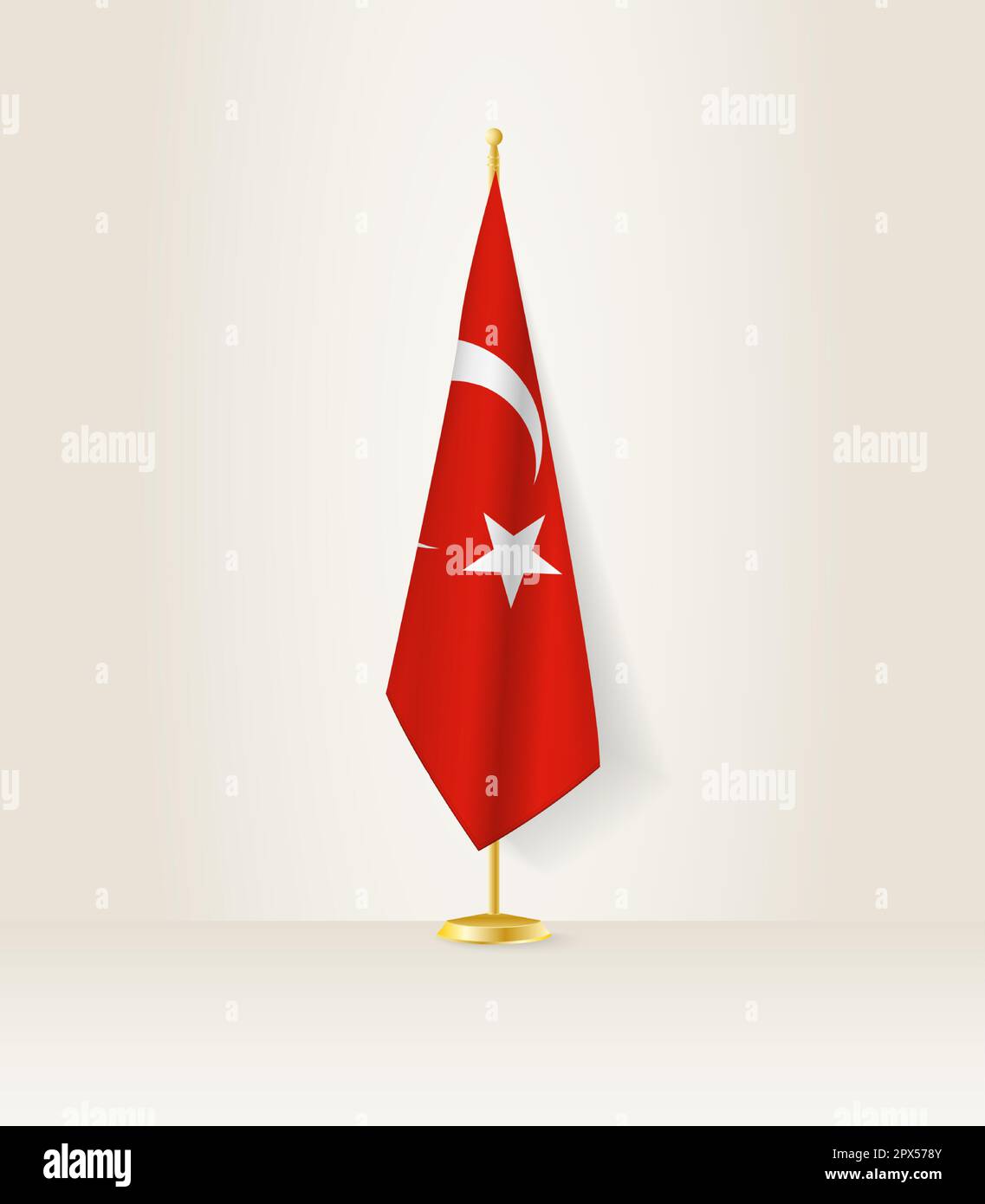 Turkey flag on a flag stand. Vector illustration Stock Vector Image ...