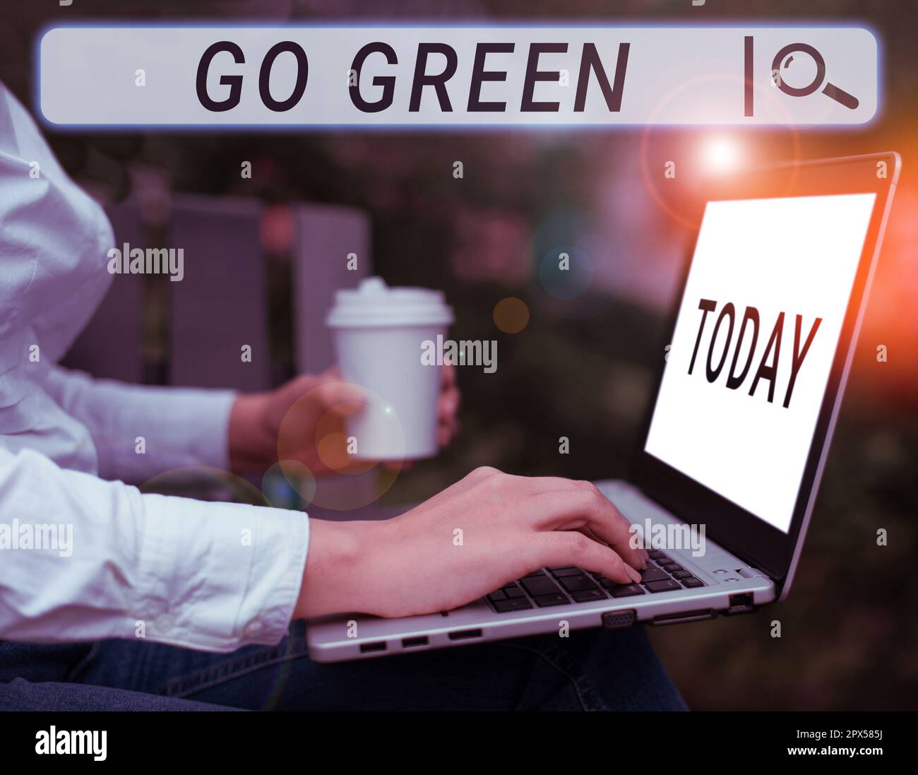 Text sign showing Go Green, Business idea making more environmentally ...