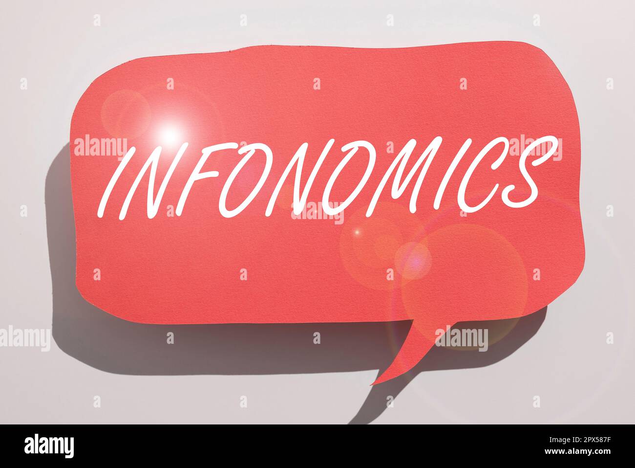 Text caption presenting Infonomics, Business concept visual image used ...