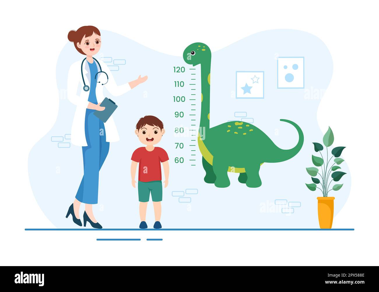 Pediatrician Examines Sick Kids and Baby for Medical Development ...