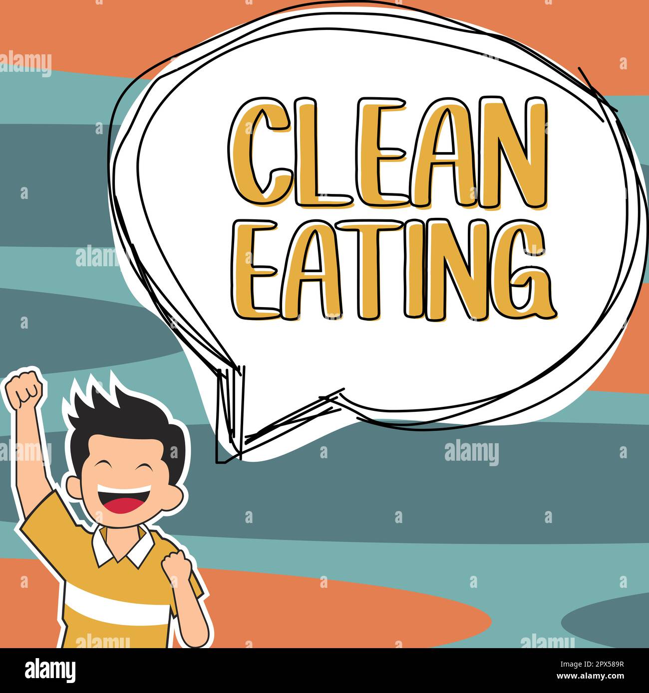 Text caption presenting Clean Eating, Business concept Practice of ...