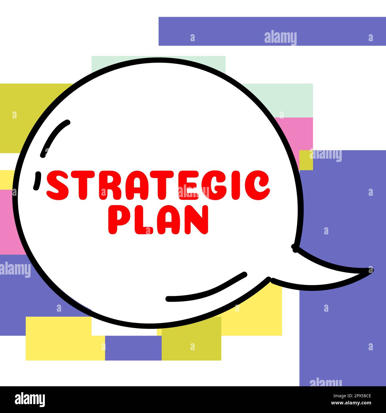 Text caption presenting Strategic Plan, Conceptual photo A process of ...