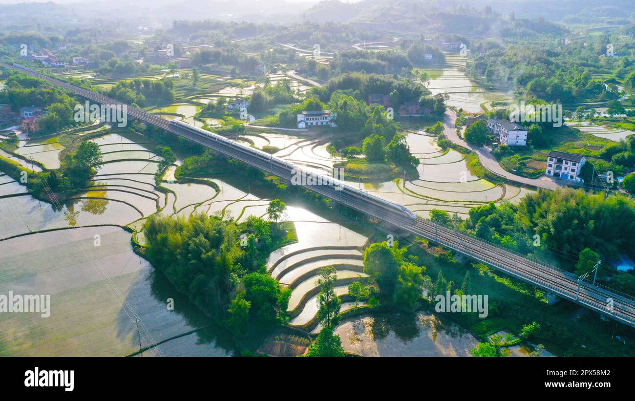 CHONGQING, CHINA - APRIL 30, 2023 - Aerial photo shows the Renhe ...