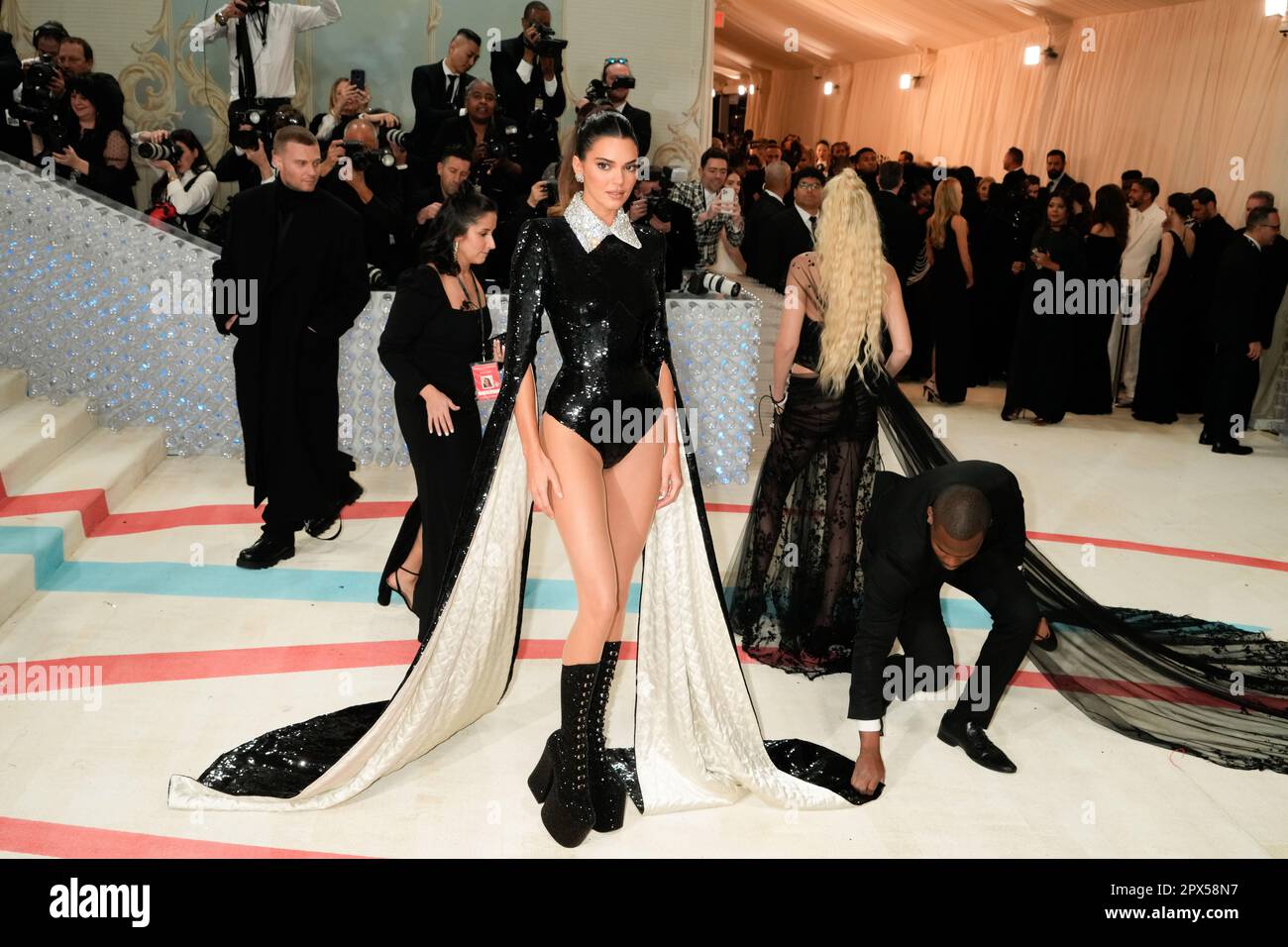 New York, USA. 01st May, 2023. Kendall Jenner on the red carpet during The 2023 Met Gala ...