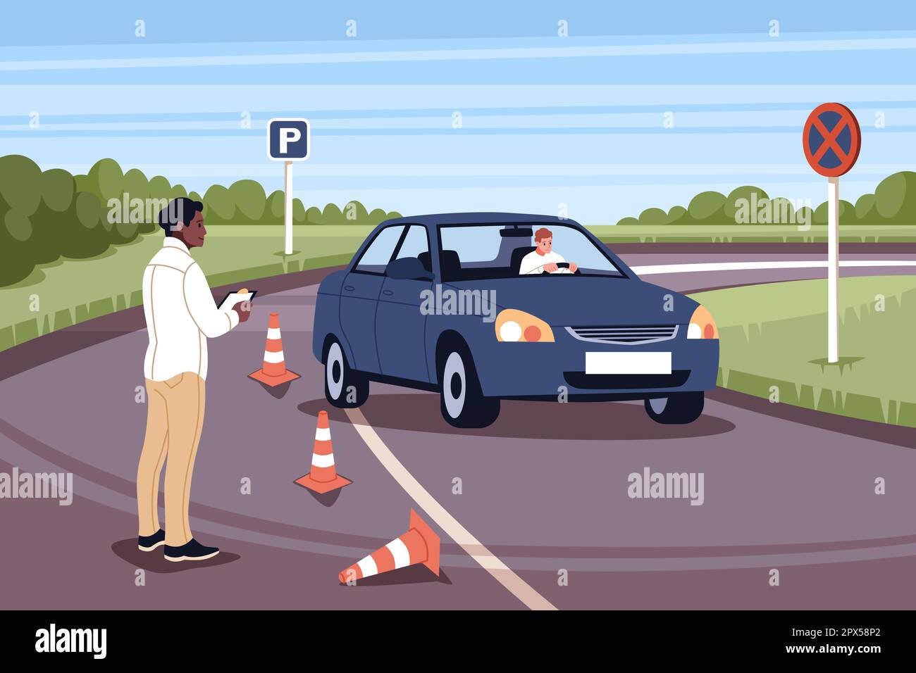 Practical driving test Stock Vector Images - Alamy