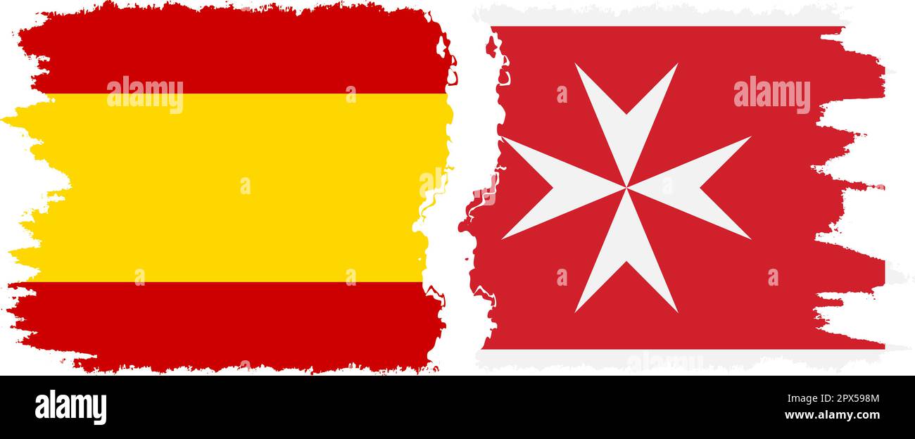 Malta and Spain grunge flags connection, vector Stock Vector Image ...
