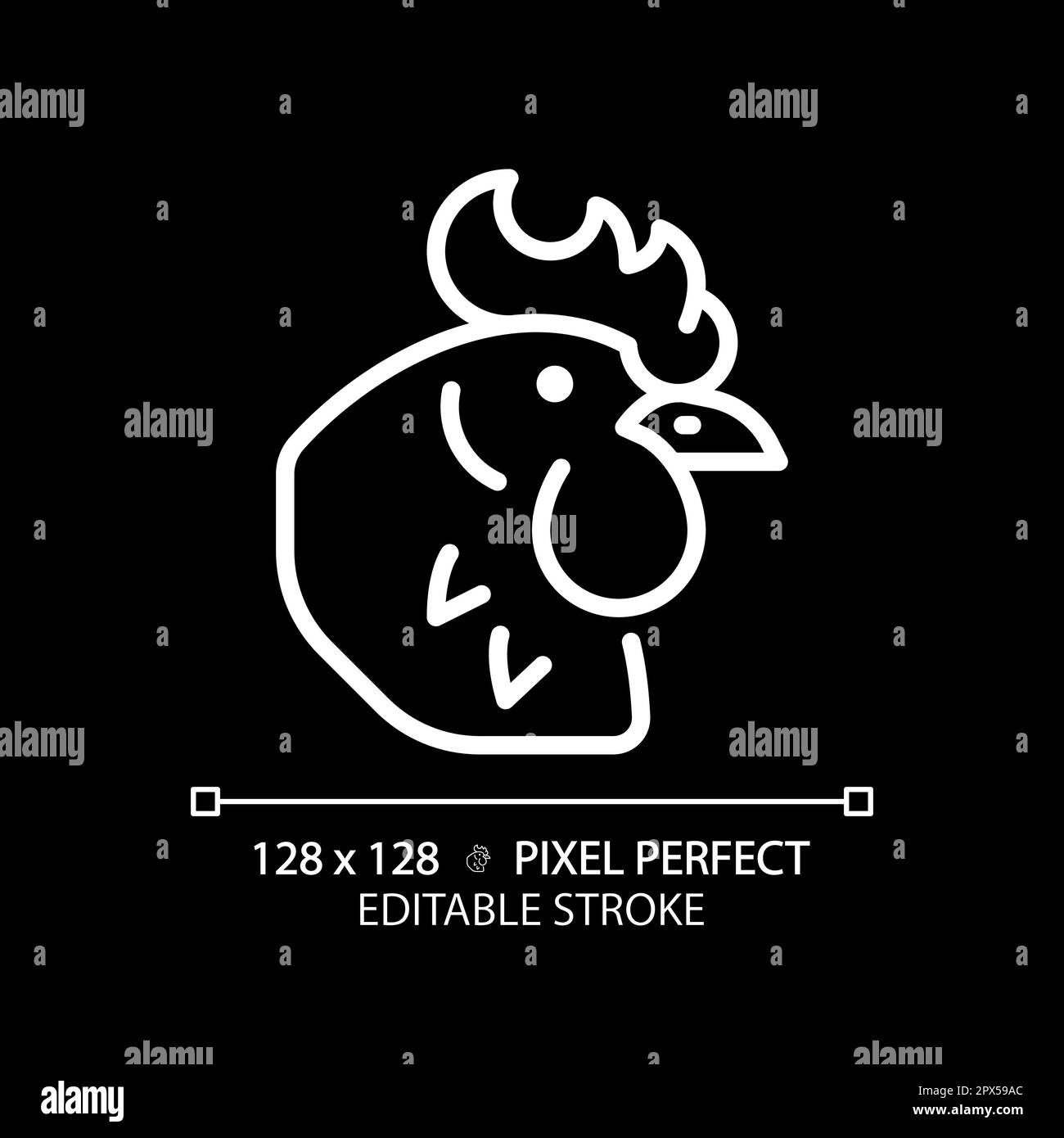 Poultry pixel perfect white linear icon for dark theme Stock Vector ... Poultry pixel perfect white linear icon for dark theme Stock Vector ...