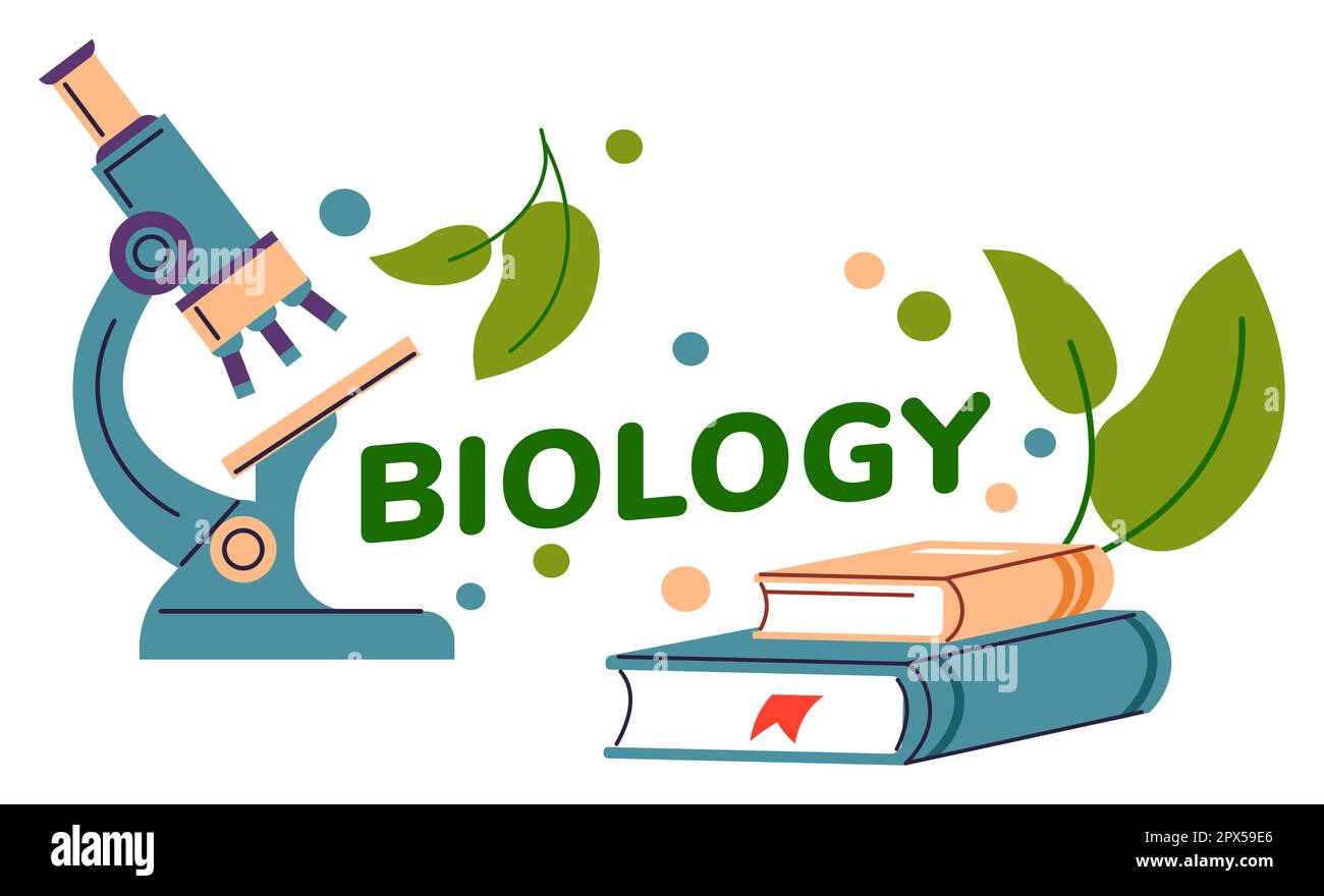 Biology lessons, microscopes and books vector Stock Vector Image & Art ...
