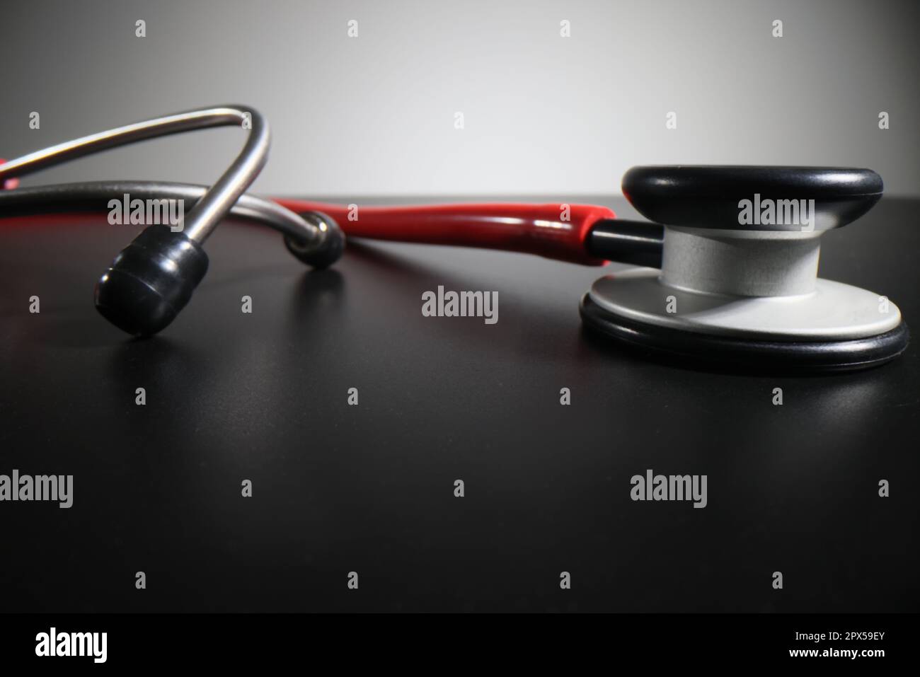Modern stethoscope for lungs and heart examination on table Stock Photo ...