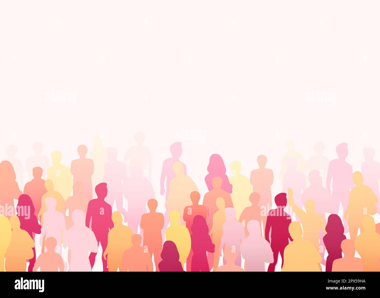 People crowd silhouette background. Teamwork concept. Vector ...