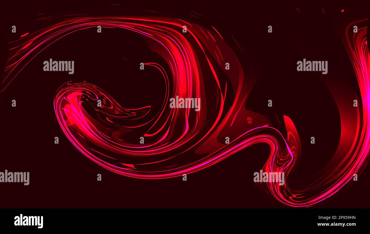Red and white abstract background of various lines and wave bands of ...