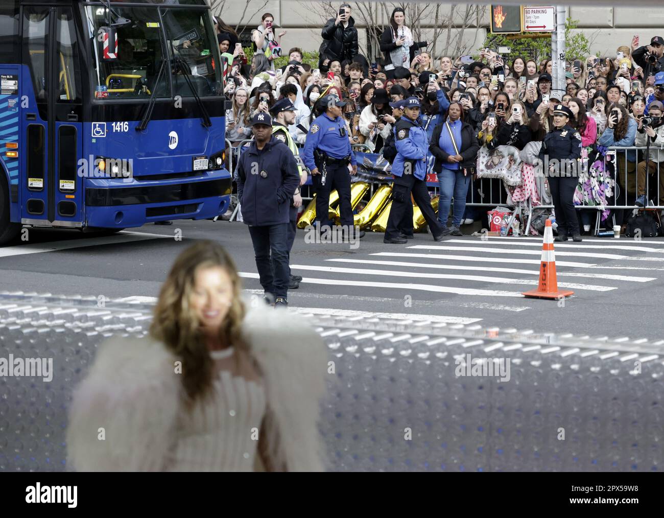 New York, United States. 01st May, 2023. Fans stand on Fifth Avenue and ...