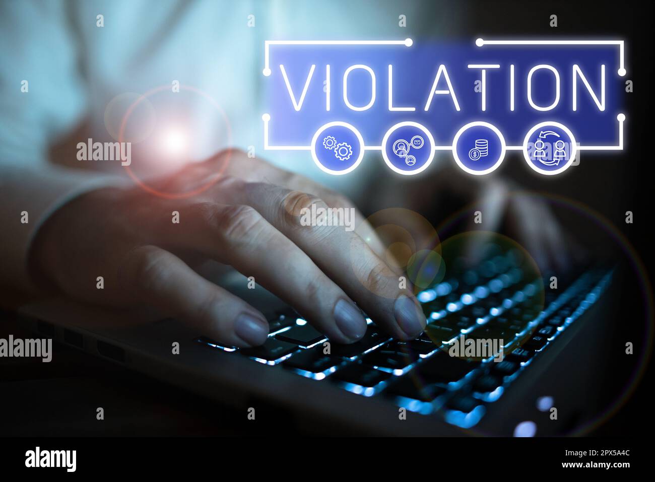 Text caption presenting Violation, Concept meaning an infringement of ...