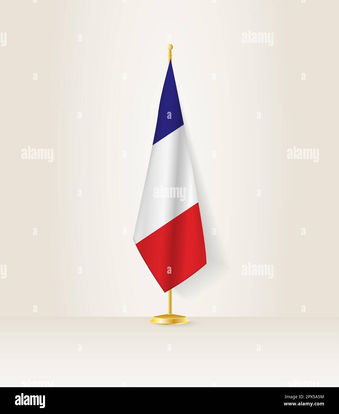 France flag on a flag stand. Vector illustration Stock Vector Image ...
