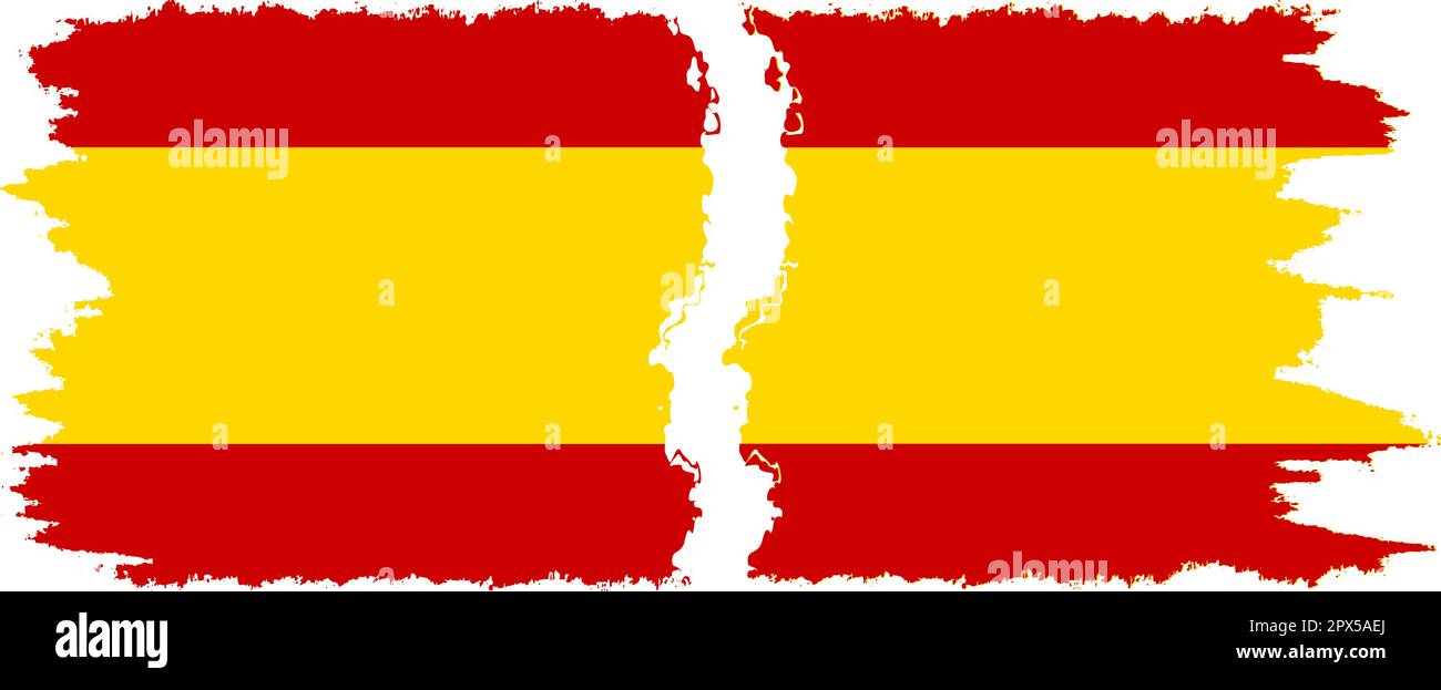 Spain and Spain grunge flags connection, vector Stock Vector Image ...