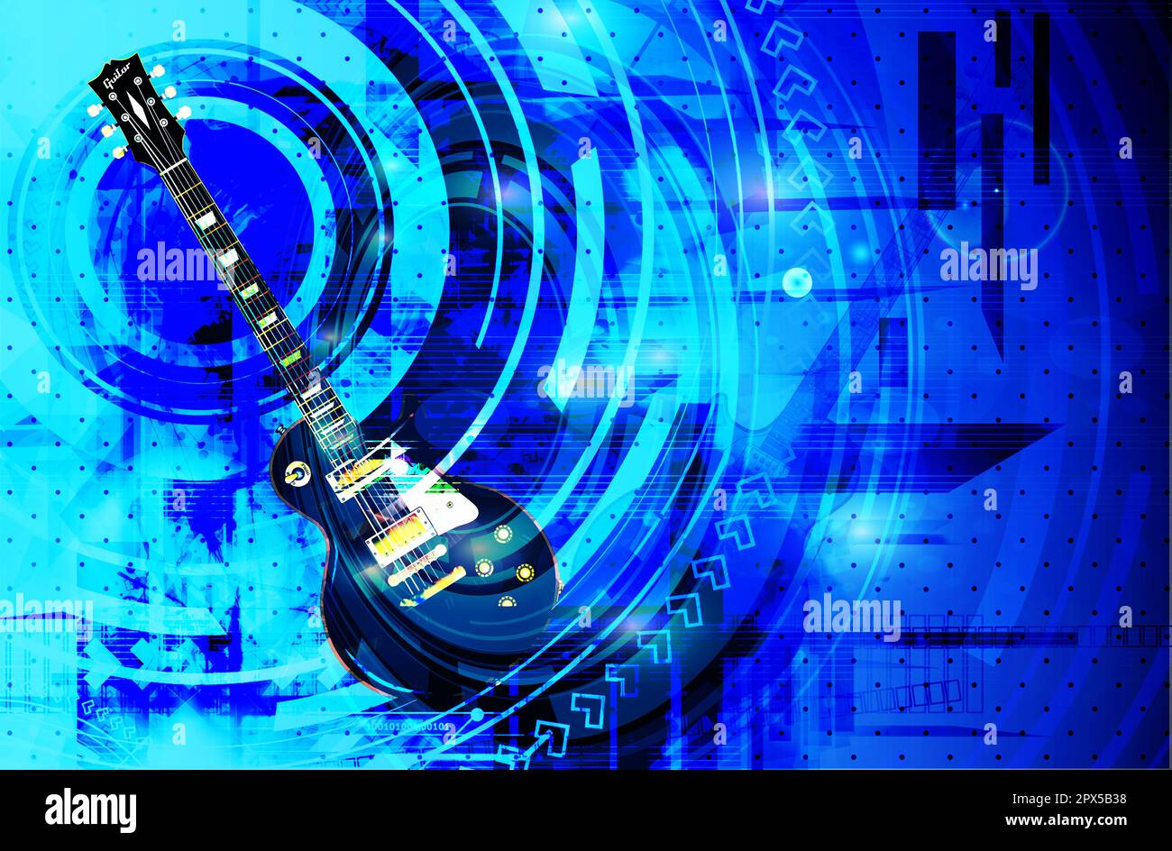 Rock Guitar Black Wallpaper