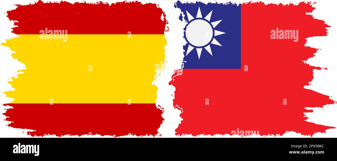 Taiwan and Spain grunge flags connection, vector Stock Vector Image ...