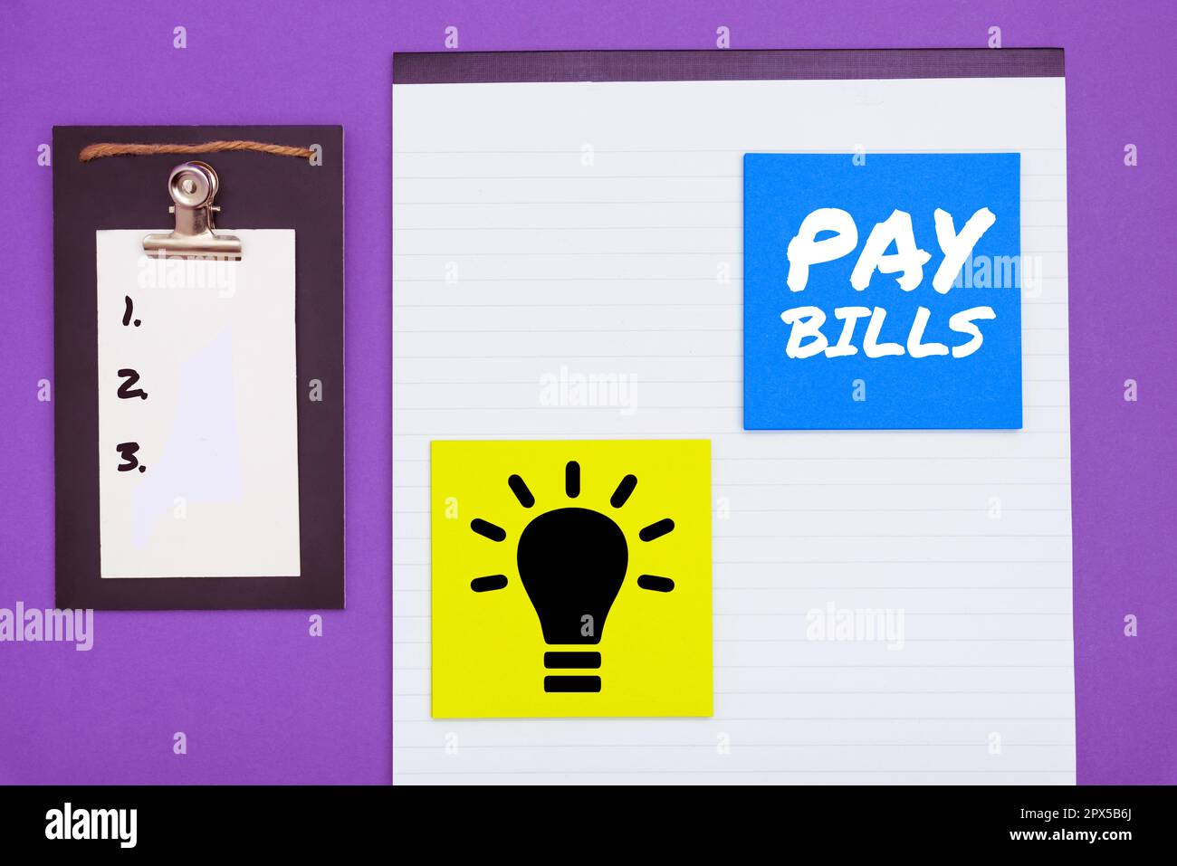 Text sign showing Pay Bills, Word for list of expenses to be paid total ...