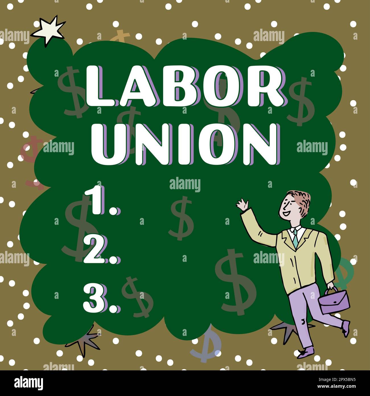 Sign displaying Labor Union, Word Written on rules relating to rights ...