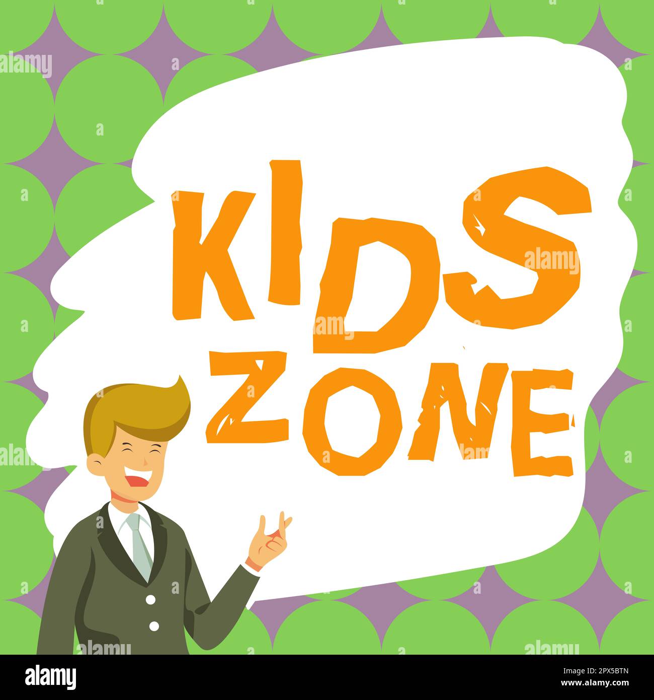 Text showing inspiration Kids Zone, Word for An area or a region ...