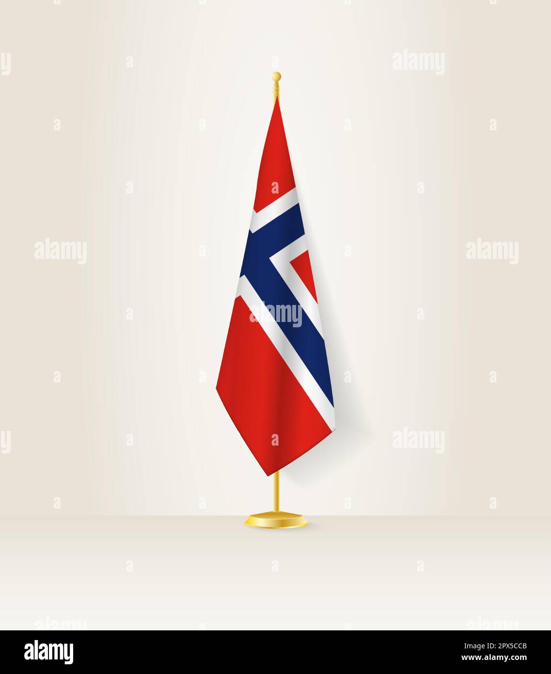 Norway flag on a flag stand. Vector illustration Stock Vector Image ...