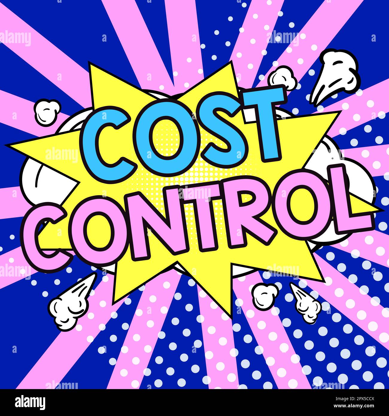 Conceptual caption Cost Control, Business showcase practice of ...